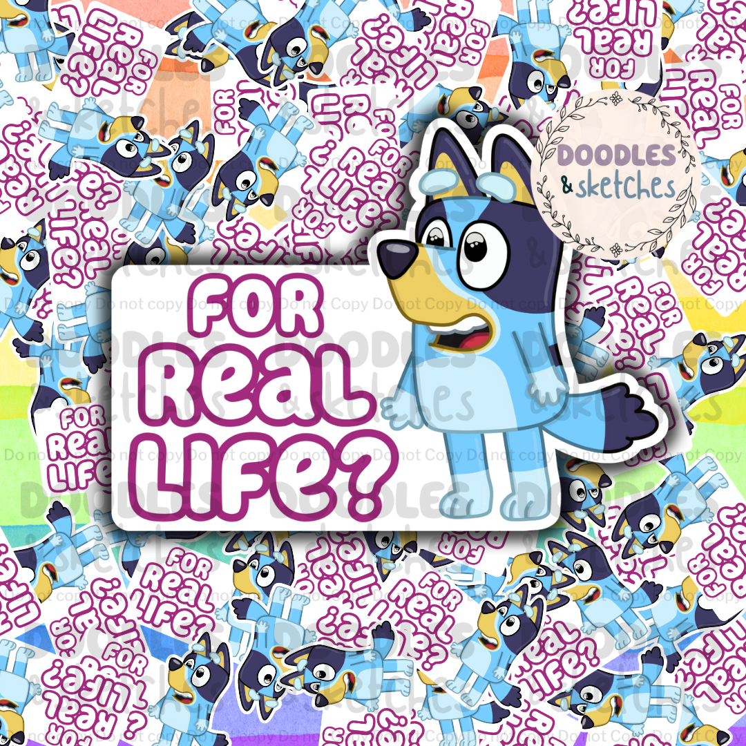 'For Real Life' Sticker – Doodles and Sketches